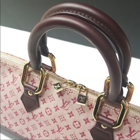 Louis Vuitton | Bags | Alma Cherry Red Mini Lin Monogram | Poshmark